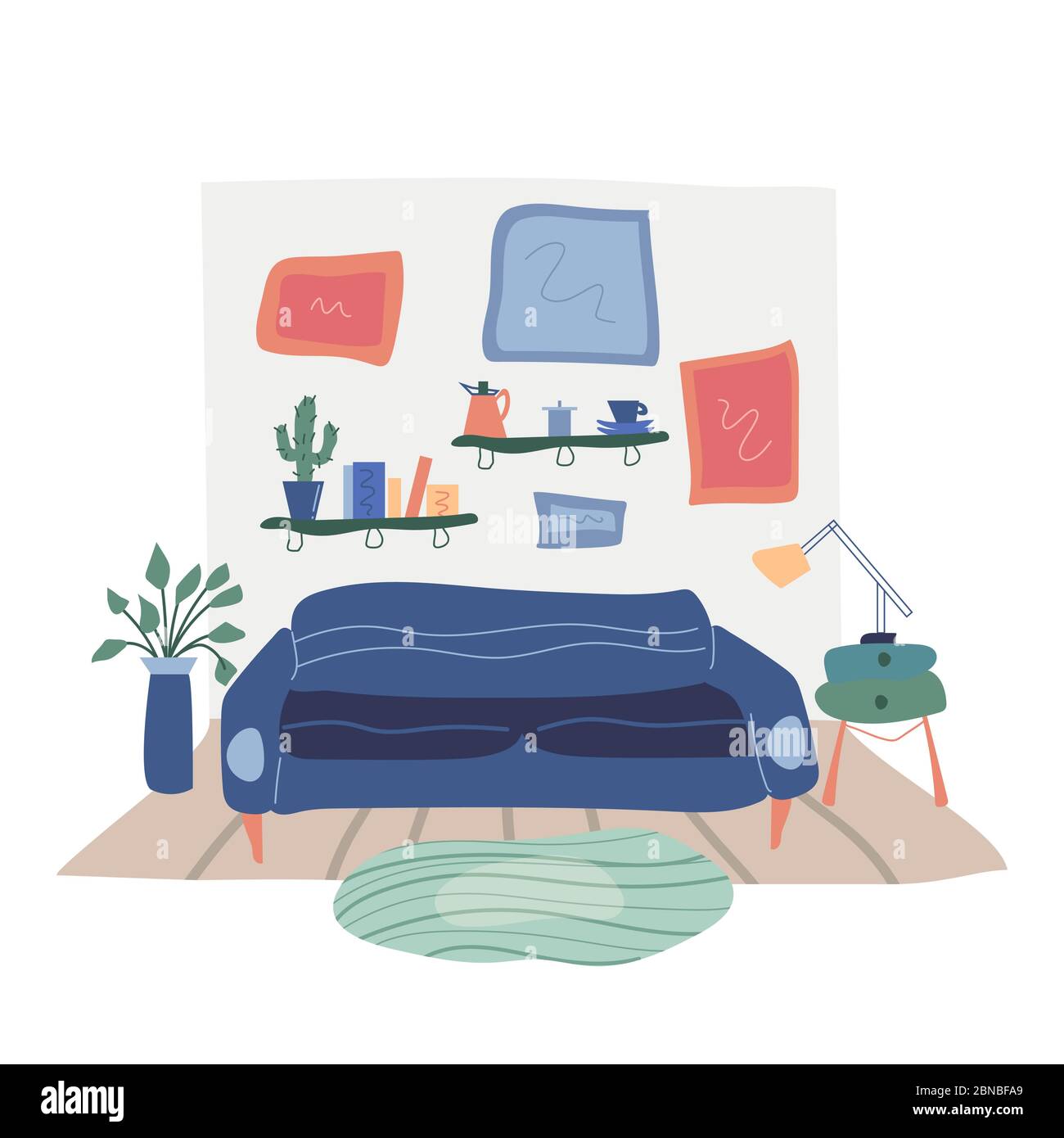 Carpet on floor sofa Stock Vector Images - Alamy