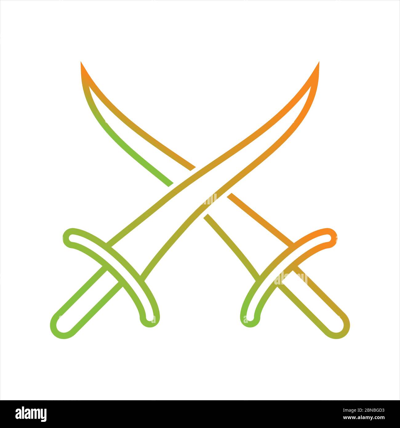 Beautiful Arabian Swords Line Vector Icon Stock Vector Image & Art - Alamy