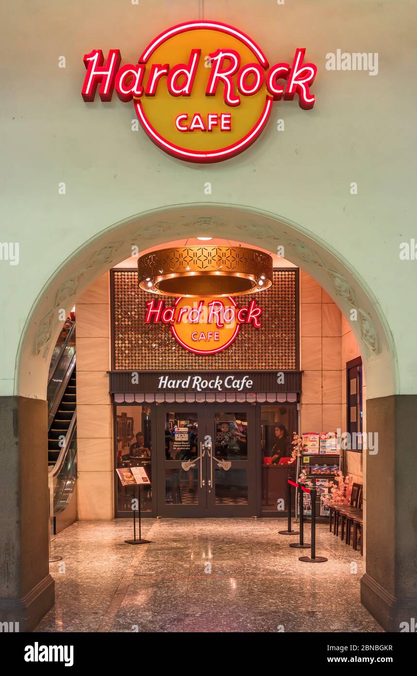 tokyo, japan - march 25 2020: Entrance of the Hard Rock Cafe Tokyo in ...
