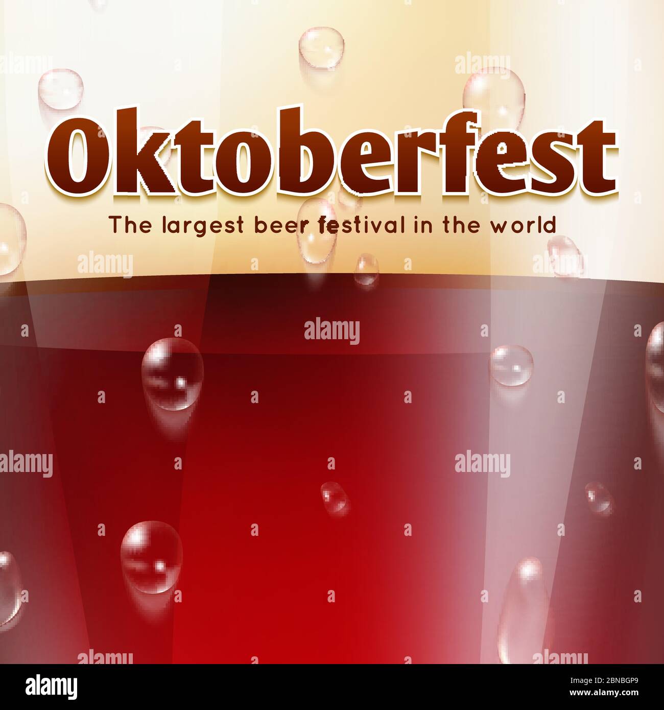 Beer festival Oktoberfest vector banner or background with dark beer ...