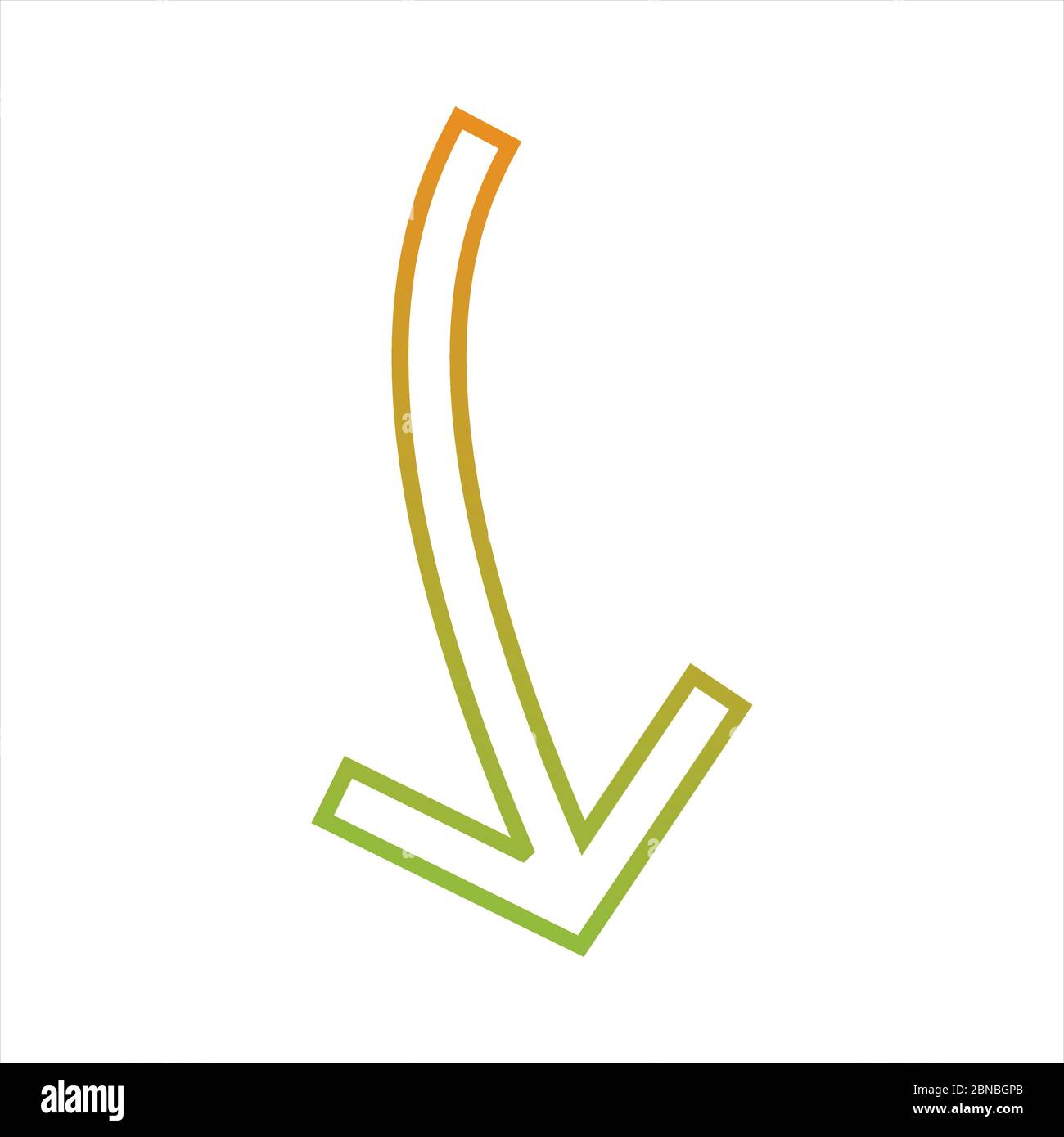 Beautiful Arrow Pointing Down Line Vector Icon Stock Vector Image & Art ...