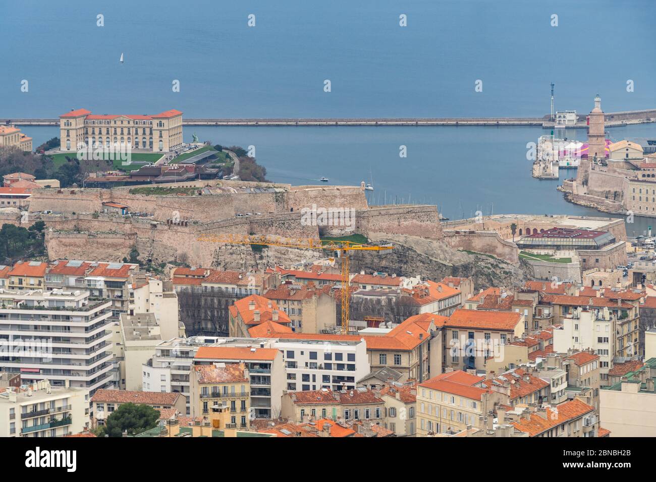 Amazing view of the Marseille old port and Pharo palace Stock Photo - Alamy