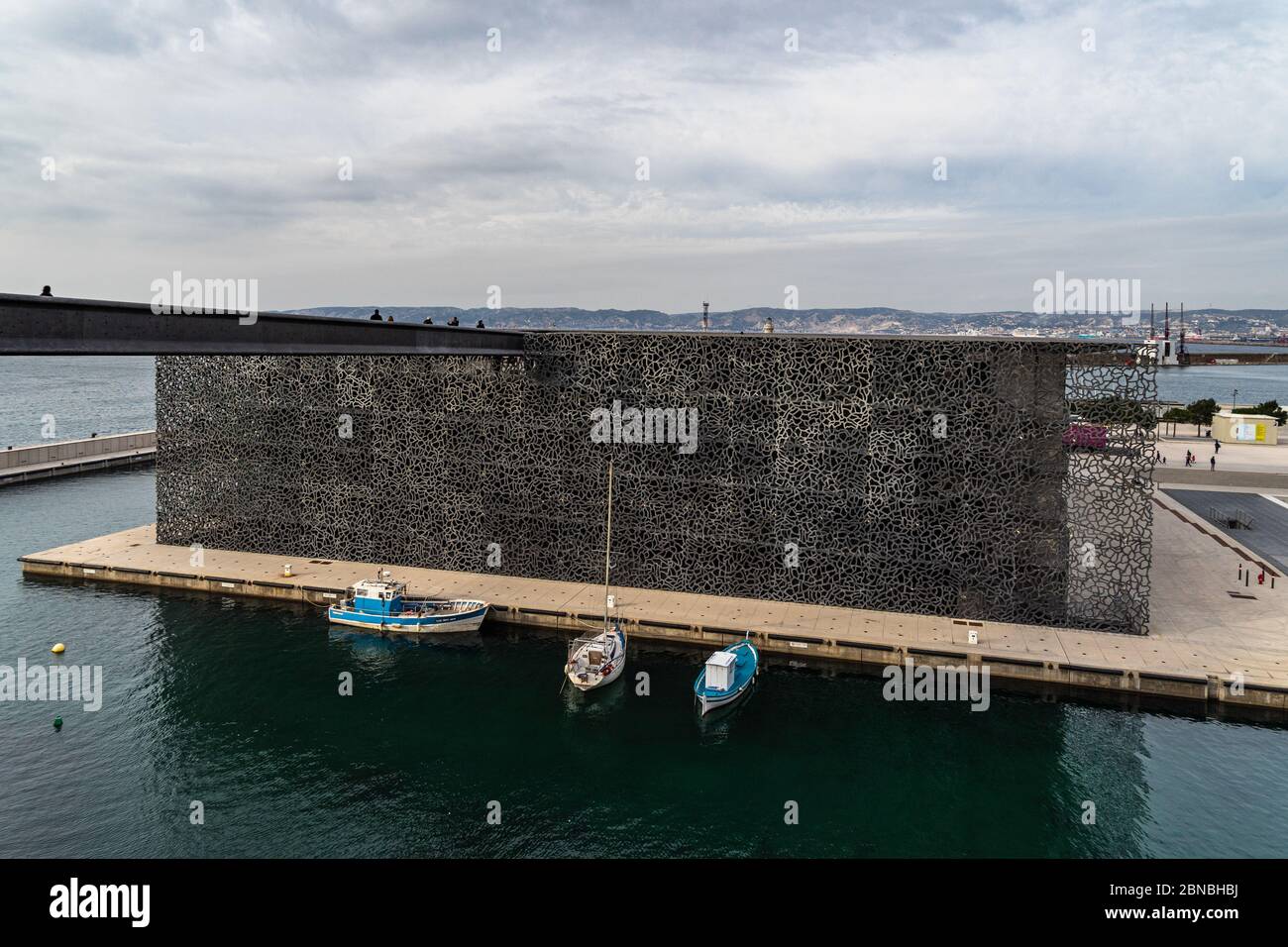 Aerial shot of the MUCEM museum's beautiful building Stock Photo - Alamy