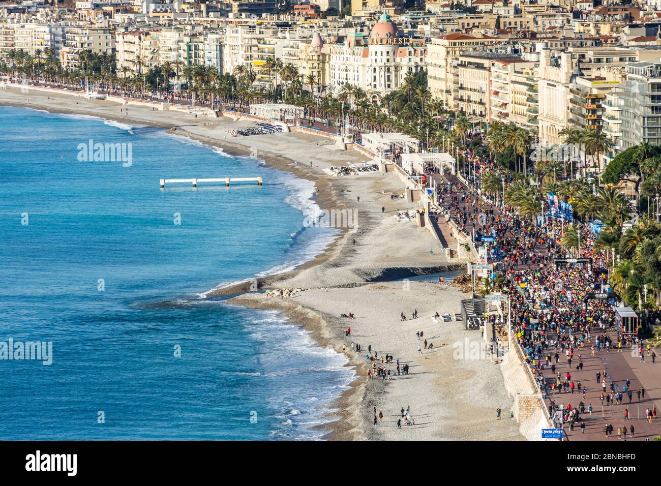 Aerial shot of the Promenade des Anglais, Nice, France Stock Photo - Alamy