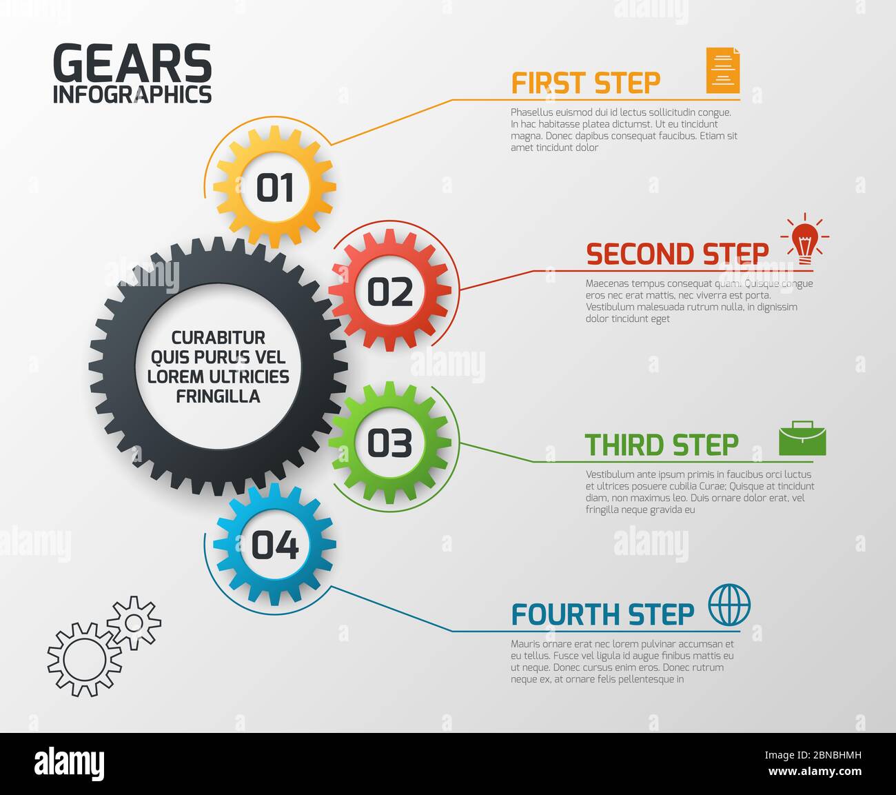 Stock Infographic Timeline With Gear Mechanic Concept