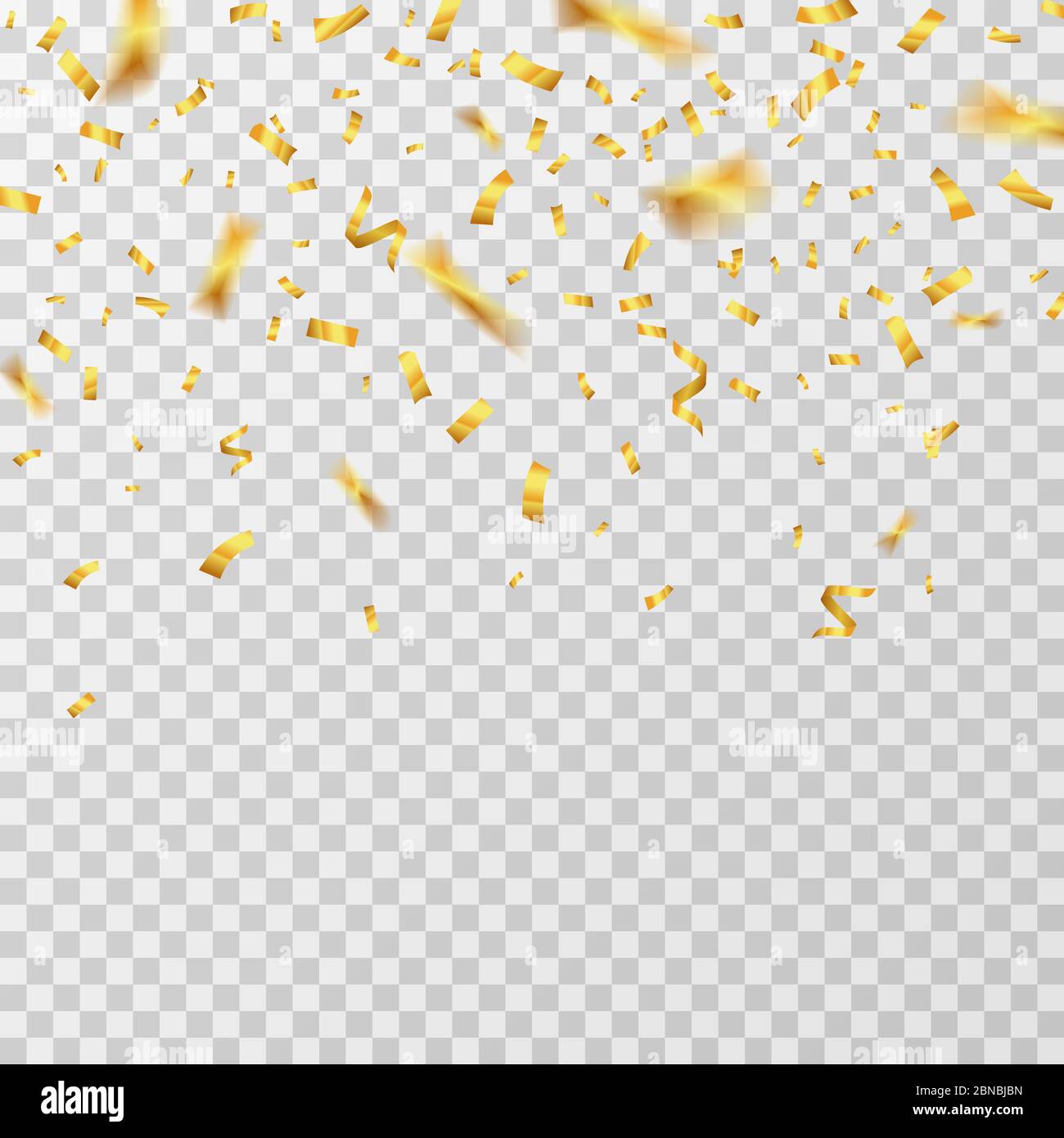 Golden confetti. Celebrate birthday flying gold ribbons. Party holiday ...