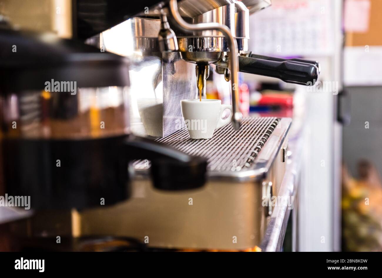 Modern coffee shop bar closeup hi-res stock photography and images - Alamy