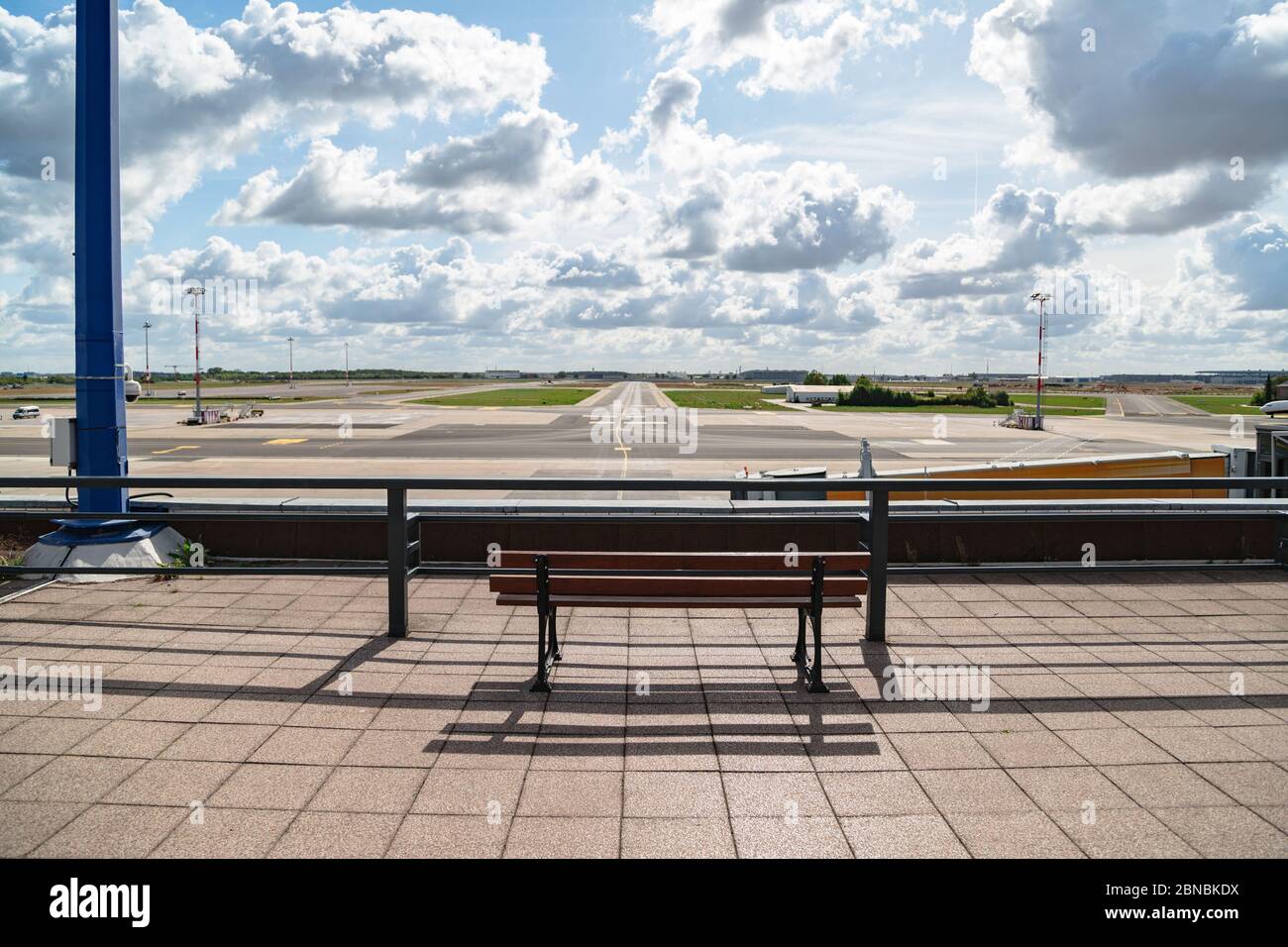 View of empty airfield from place to rest Stock Photo - Alamy