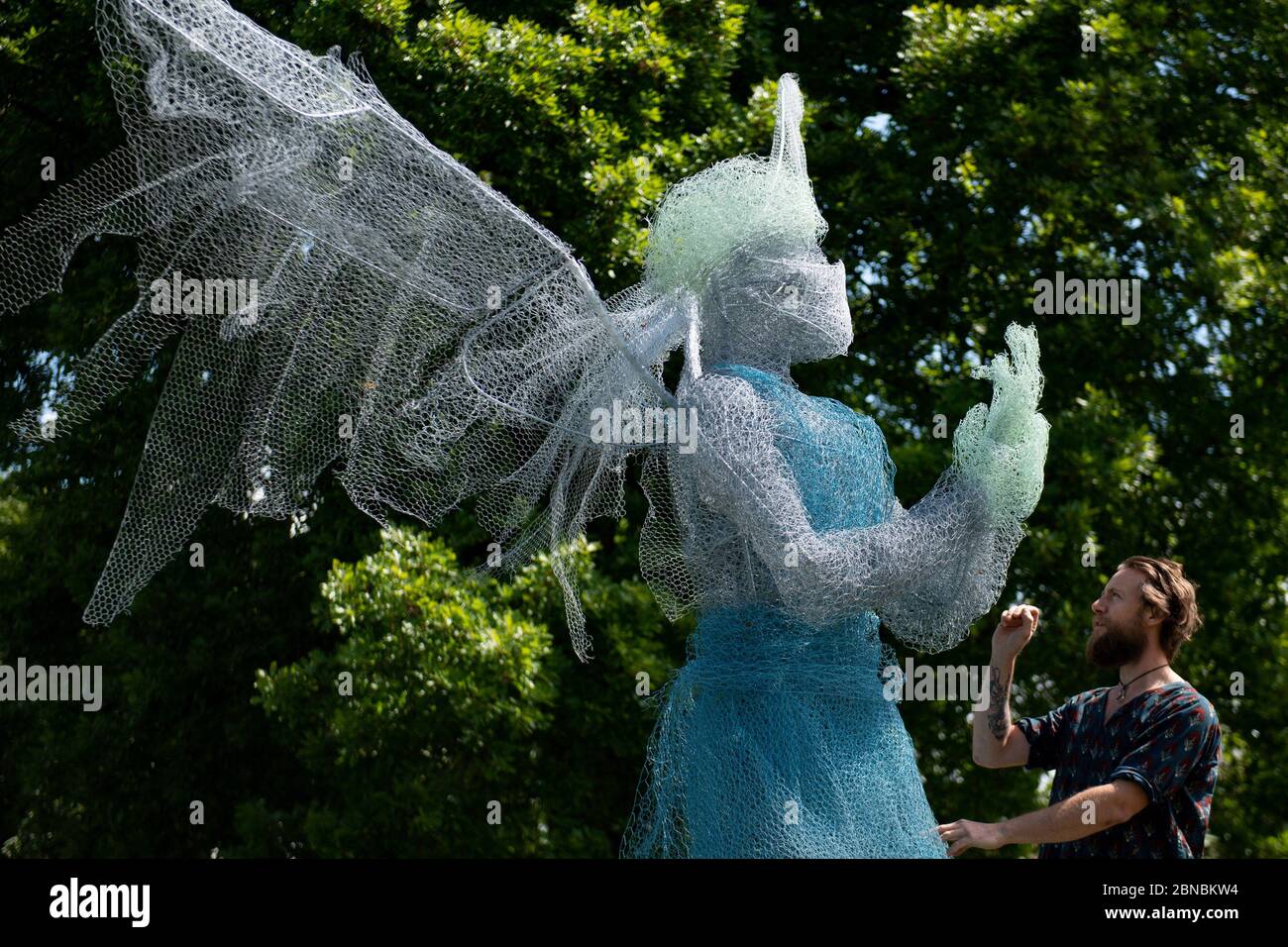 Sculptor Luke Perry by his winged medical worker, which has been ...