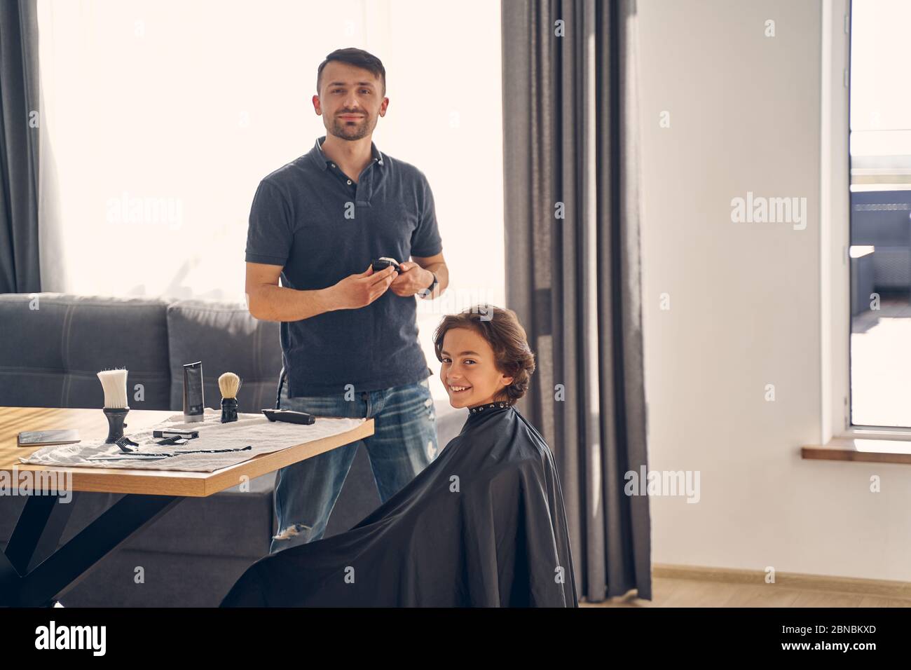 Two Caucasian people looking interested at the photographer Stock Photo ...