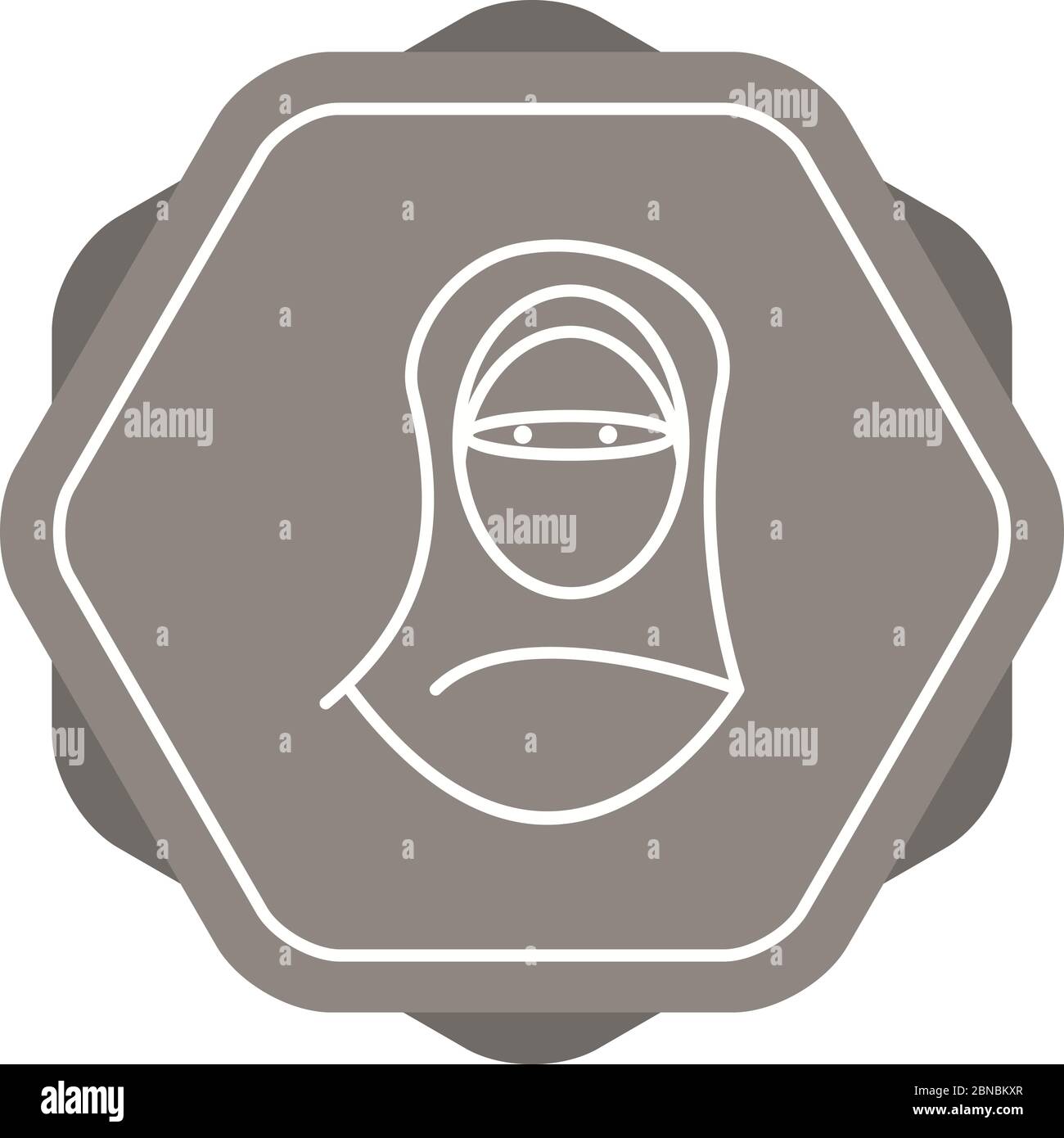 Beautiful Women With Niqab Line Vector Icon Stock Vector Image & Art ...