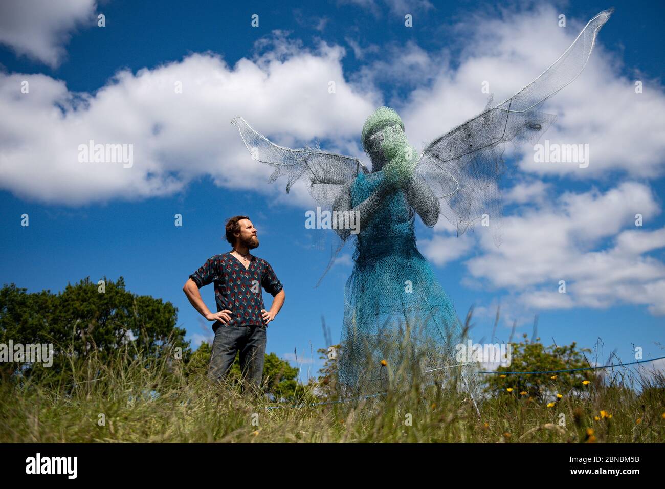 Sculptor Luke Perry by his winged medical worker, which has been ...