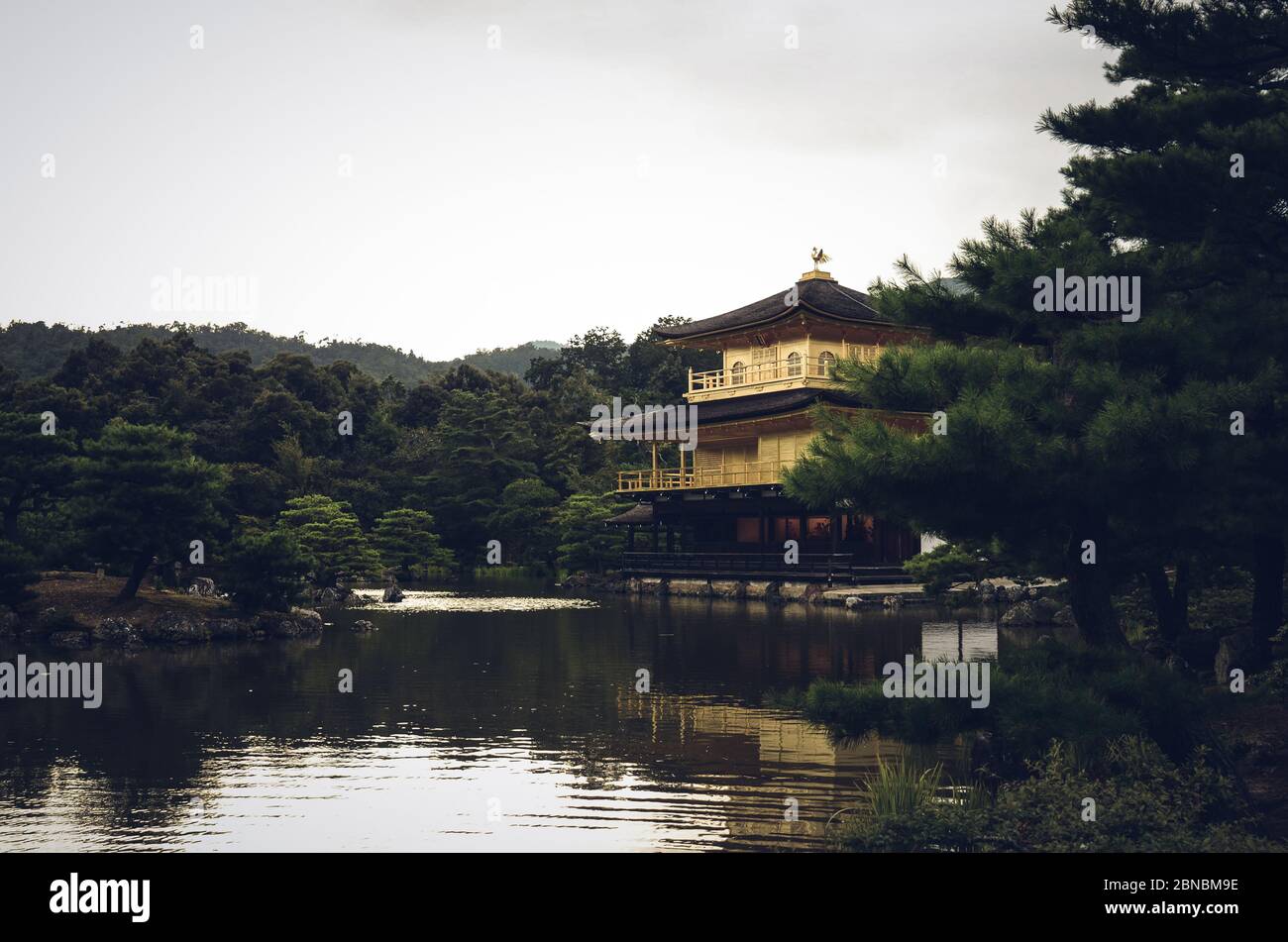 Amazing Japanese building located by the lakeshore in the forest Stock ...