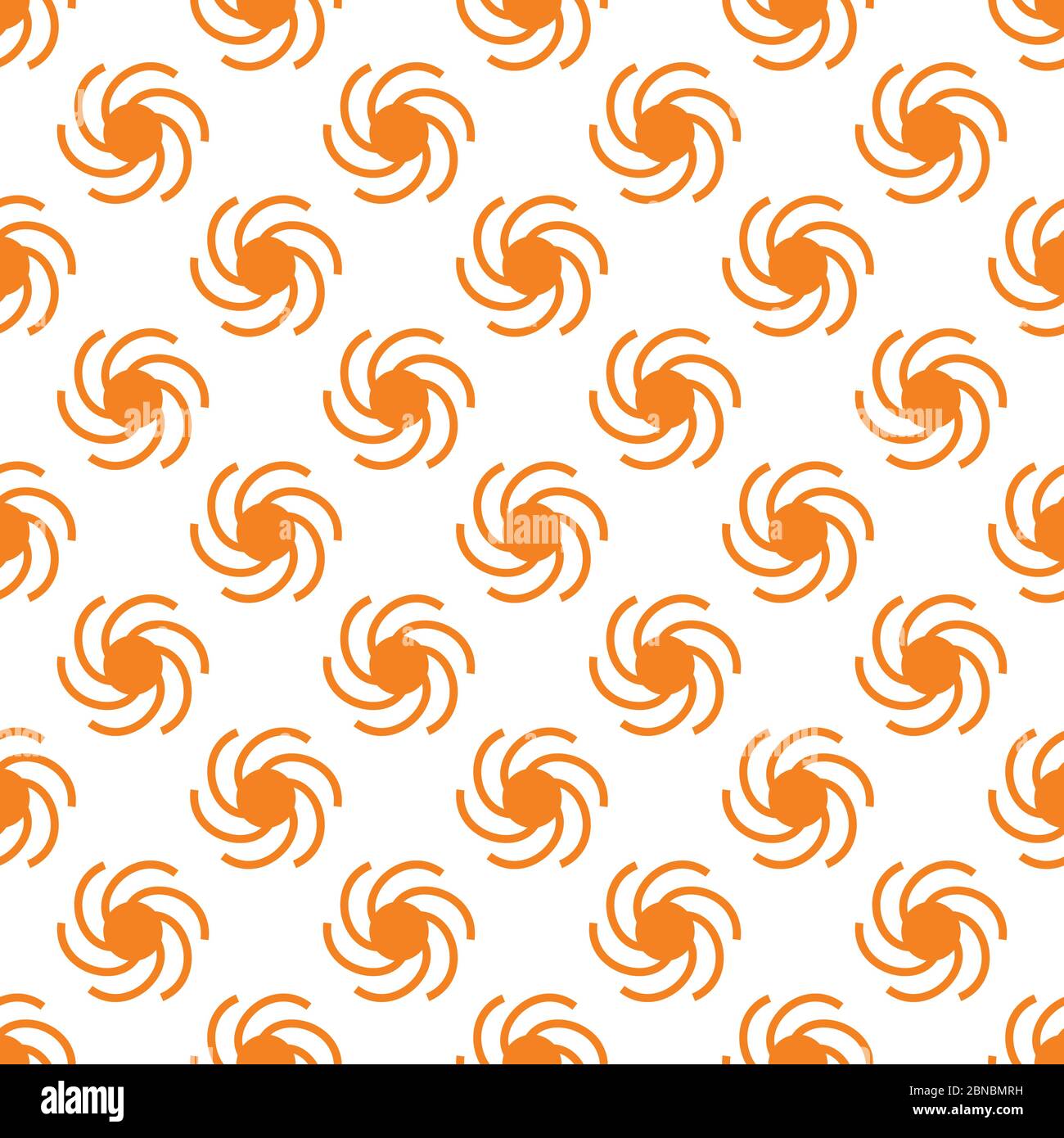 Seamless Pattern with Shiny Bright Yellow swirl Sun on Orange ...