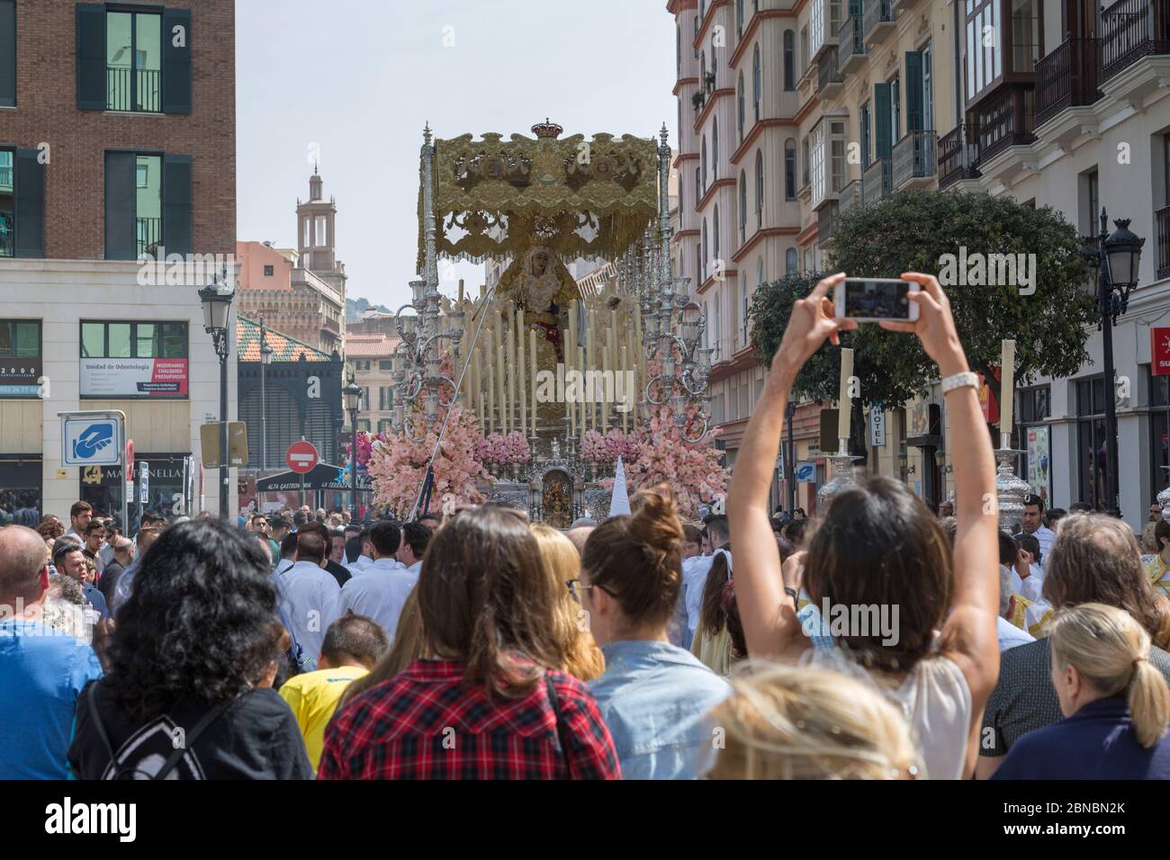 Locals taking part in the Resurrection Parade on Easter Sunday, Malaga ...