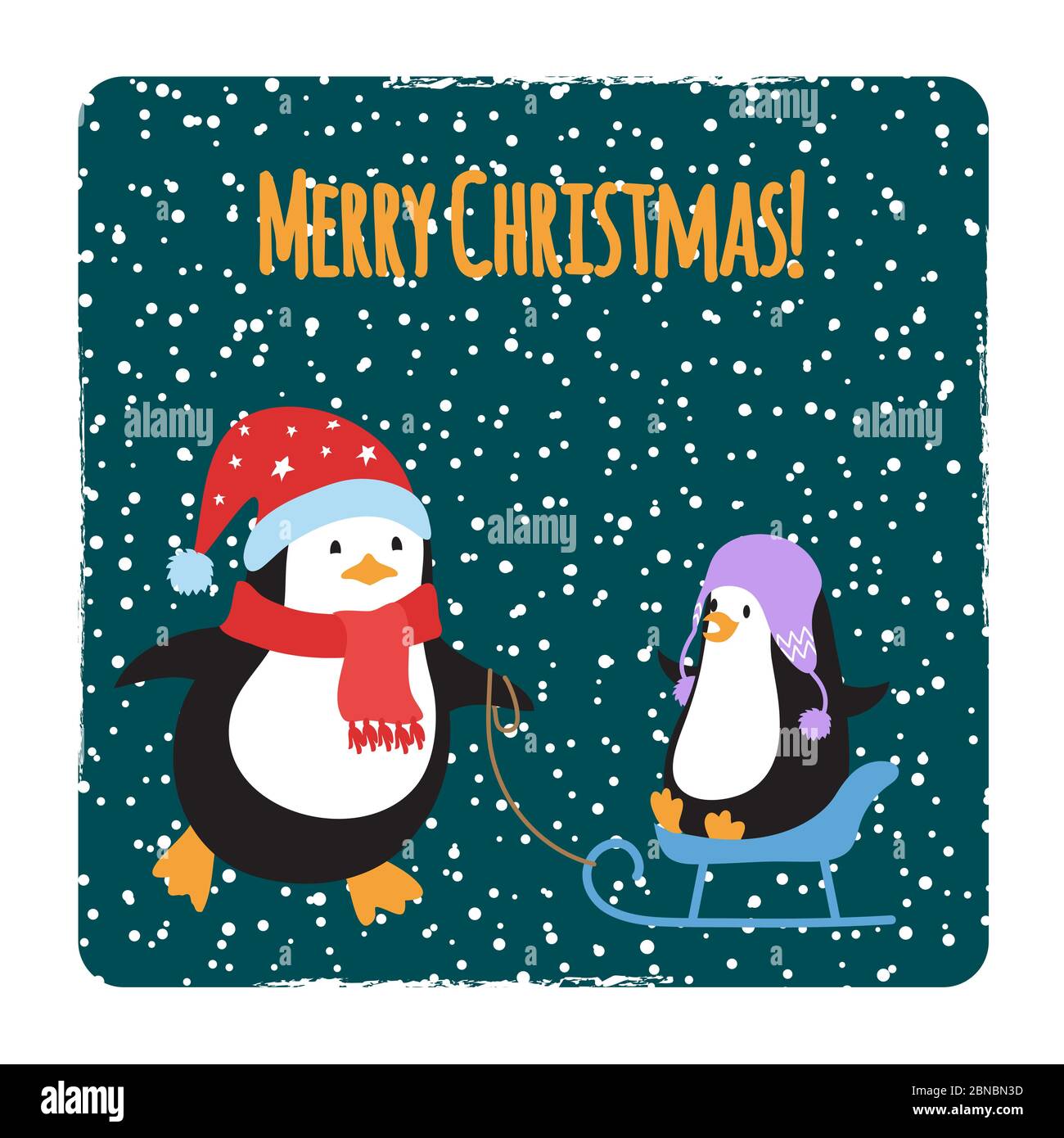 Cute cartoon family penguins Christmas cards design isolated on white ... Cute cartoon family penguins Christmas cards design isolated on white ...