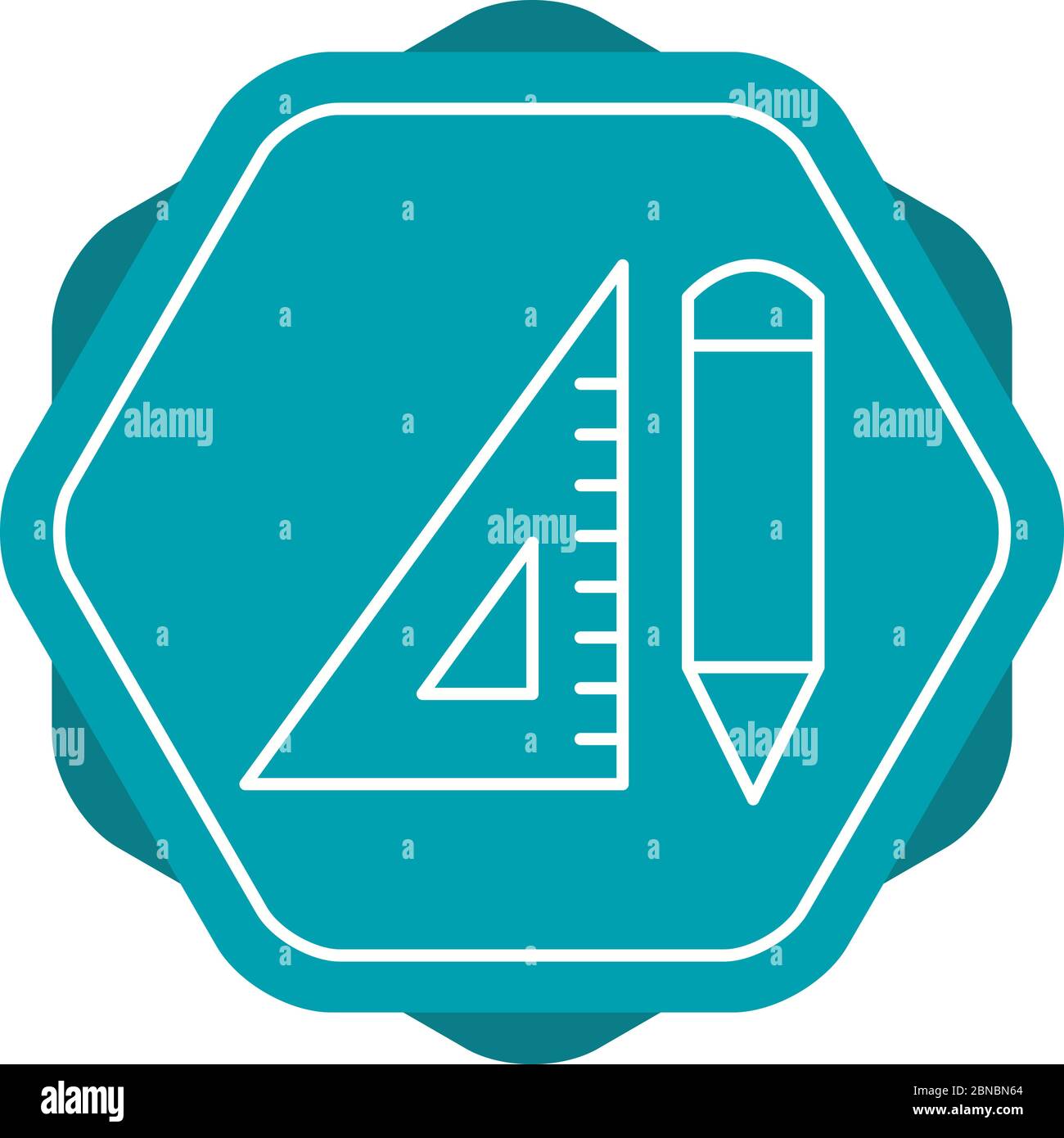 Pencil with set square Stock Vector Images - Alamy