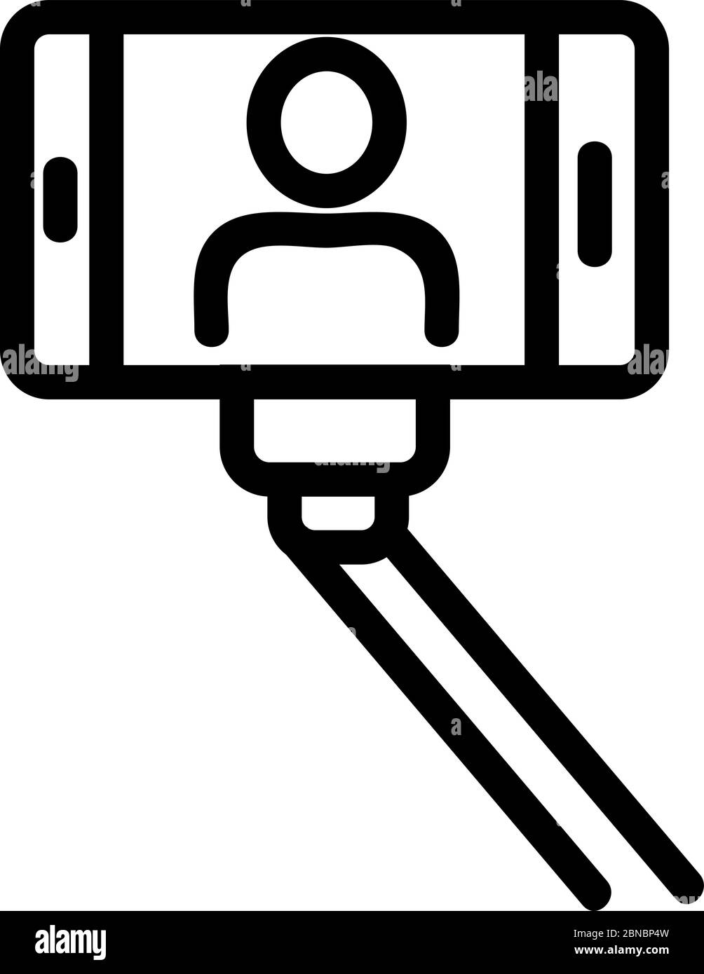 showing person selfie on phone icon vector outline illustration Stock ...