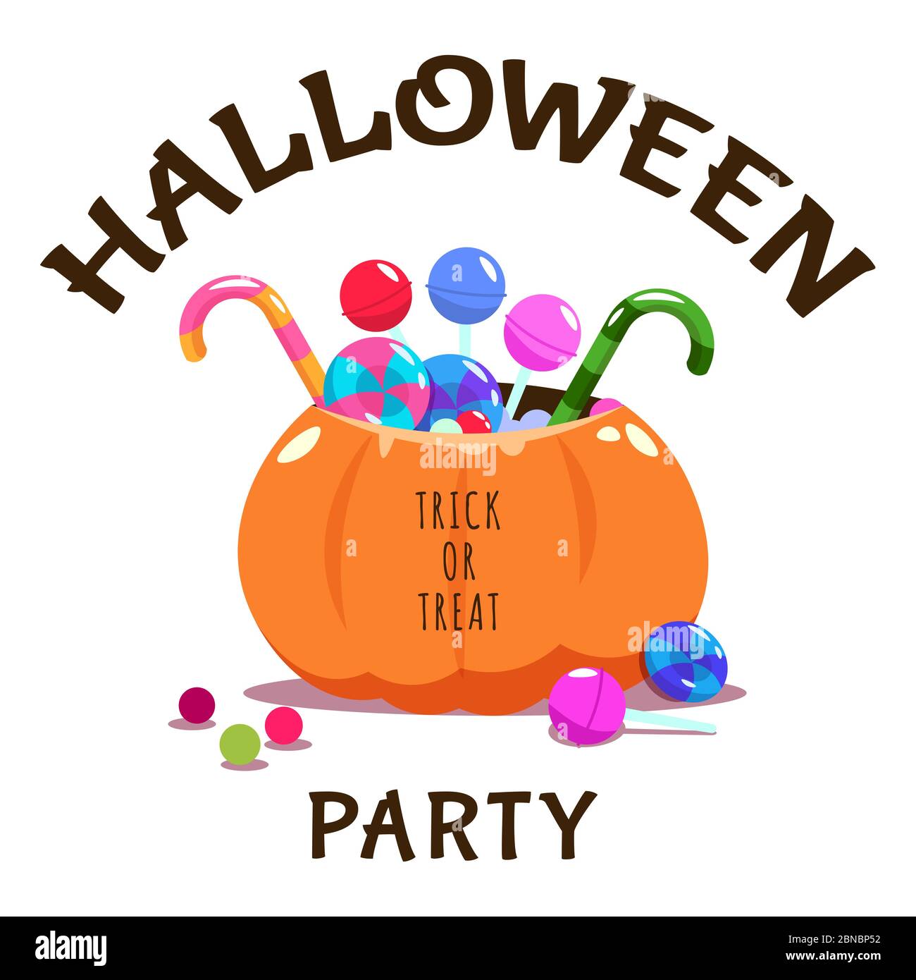 Trick or treat halloween banner template with pumpkin and candies ...