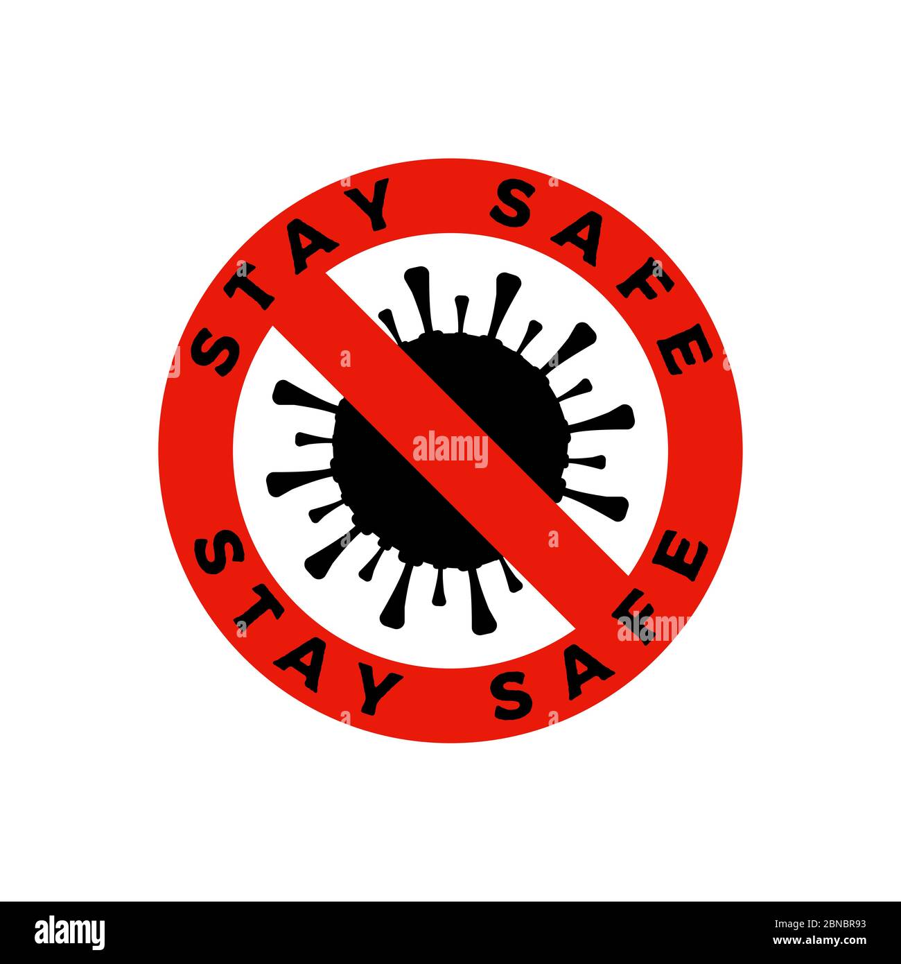 Coronavirus caution badge. Covid-2019 safety advice red label - Stay ...