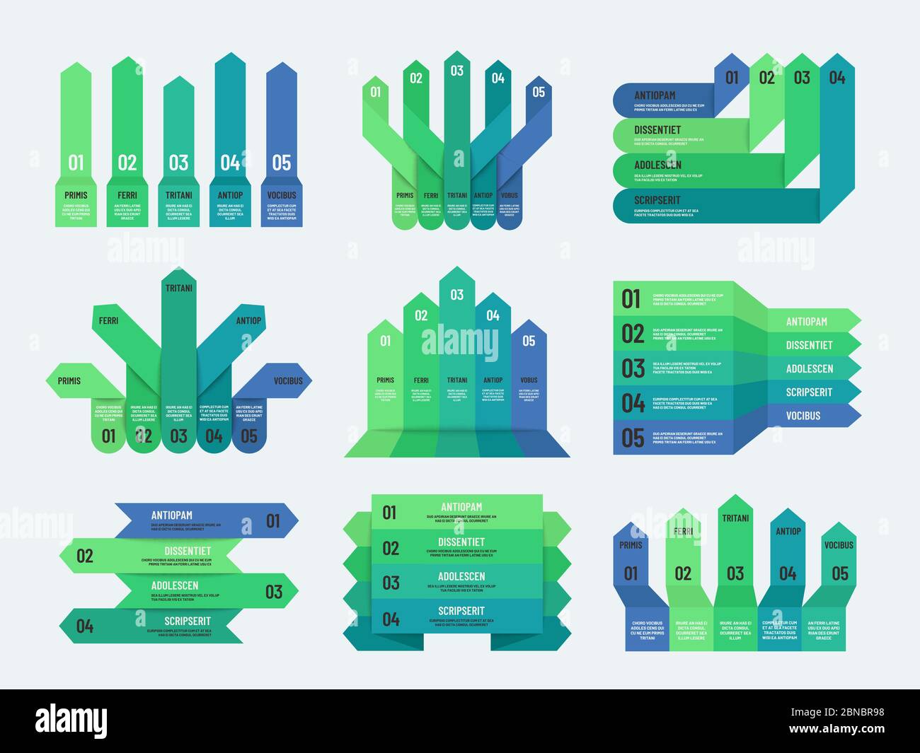 Option infographic. Options, steps or process graphs, charts and ...