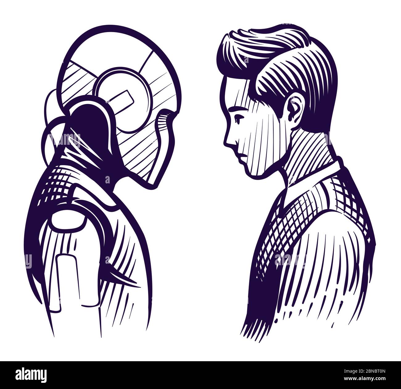 Human vs robot. Conflict of artificial intelligence and human mind ... Human vs robot. Conflict of artificial intelligence and human mind ...