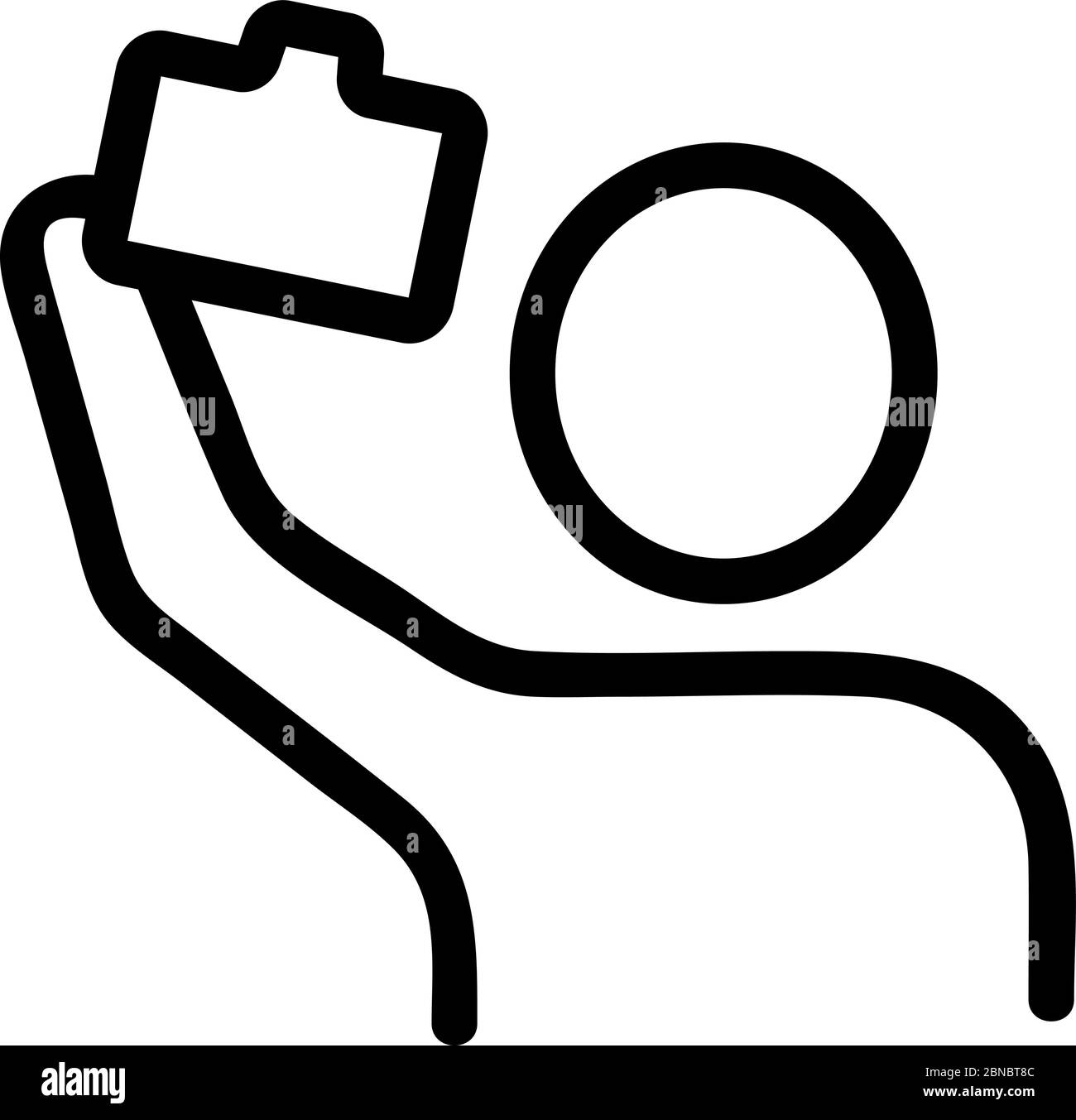 person taking selfie icon vector outline illustration Stock Vector ...