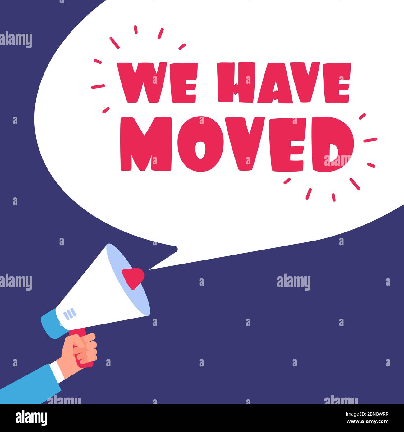 We have moved. Moving in new office. Business vector concept with ...