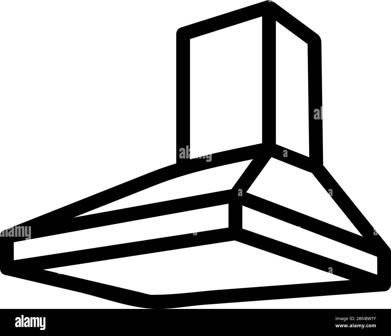 built-in pyramidal overall hood icon vector outline illustration Stock ...