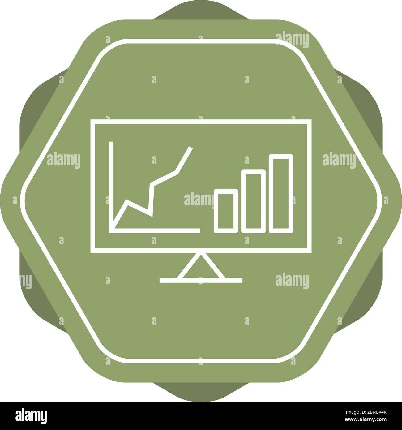 Beautiful Analytics On Screen Line Vector Icon Stock Vector Image & Art ...