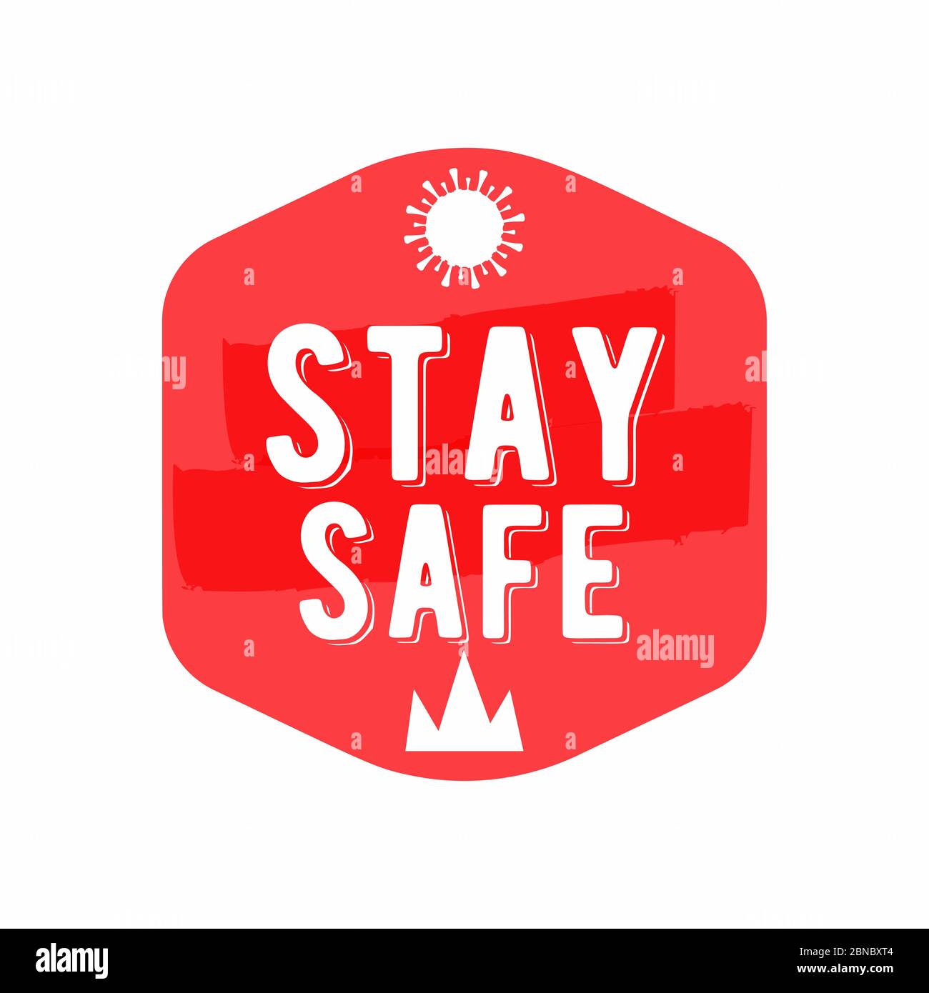 Coronavirus caution badge. Covid-2019 safety advice label - Stay safe ...