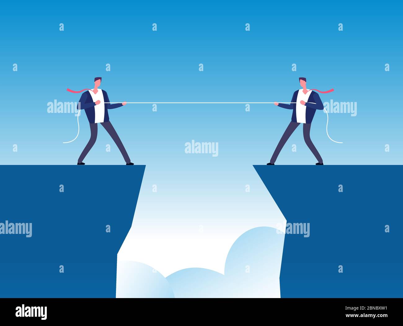 Rope pulling metaphor Stock Vector Images - Alamy