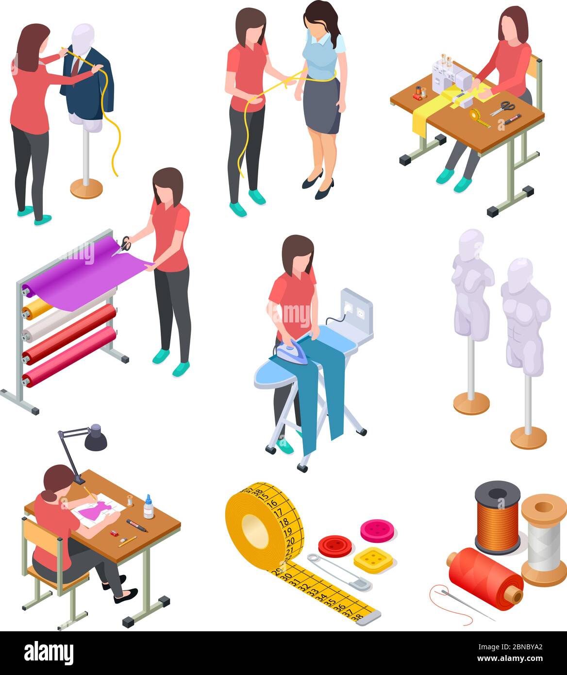 Textile factory workers Stock Vector Images - Alamy