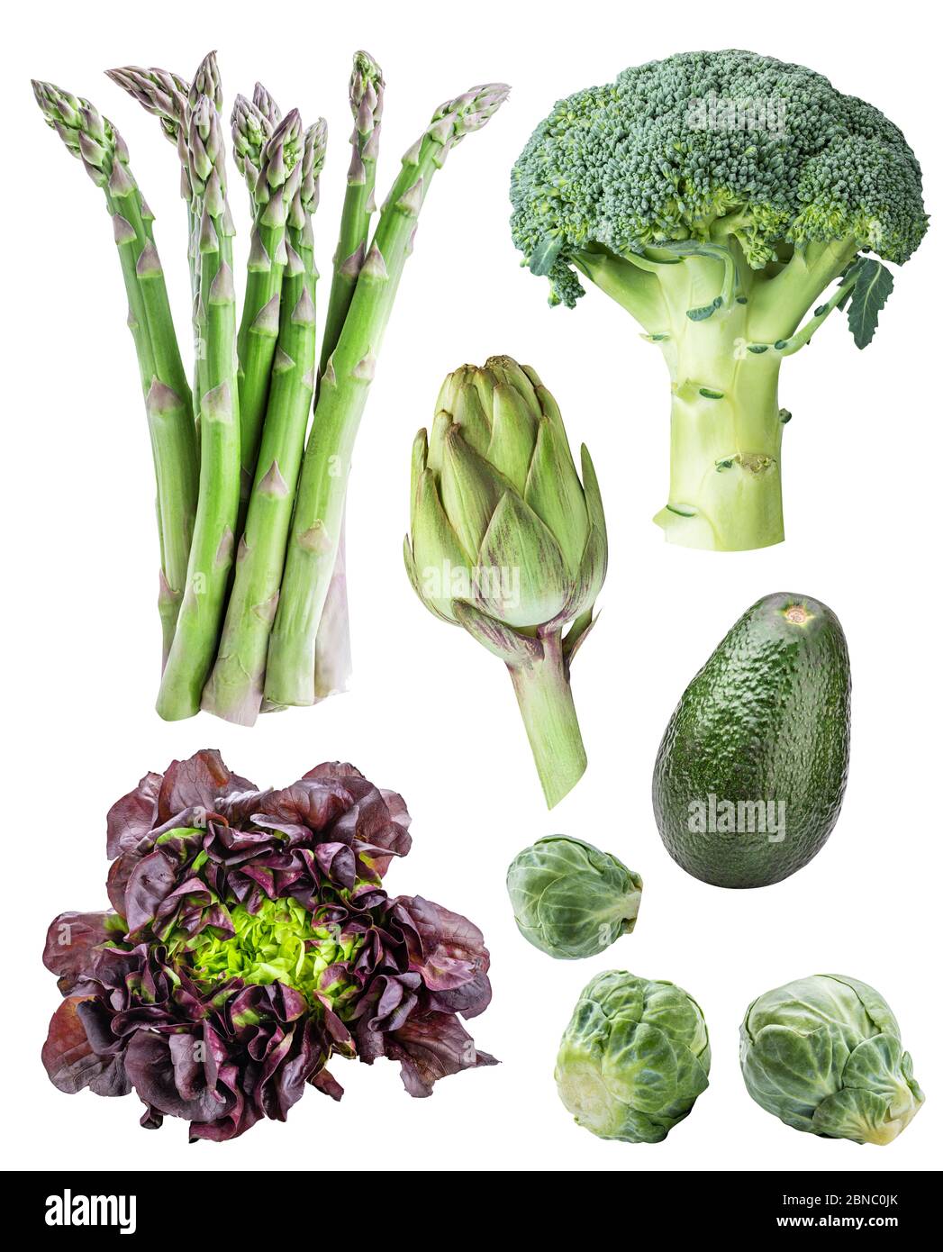 Green vegetables isolated on white background Stock Photo - Alamy