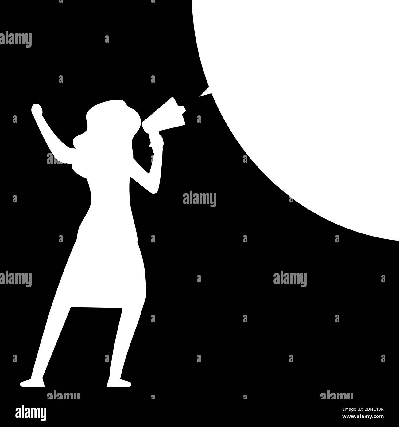 Woman chat message speaker Stock Vector Images - Alamy