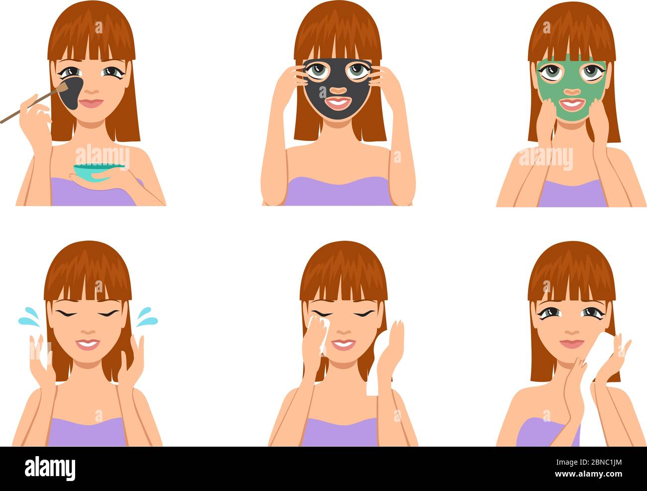 Woman face skin covering Stock Vector Images - Alamy