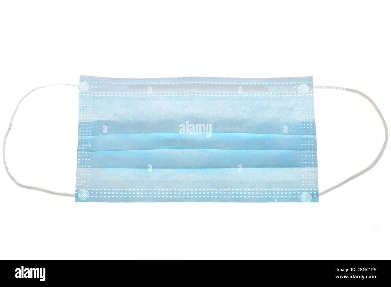 surgical mask of blue color on a white background - protection from ...