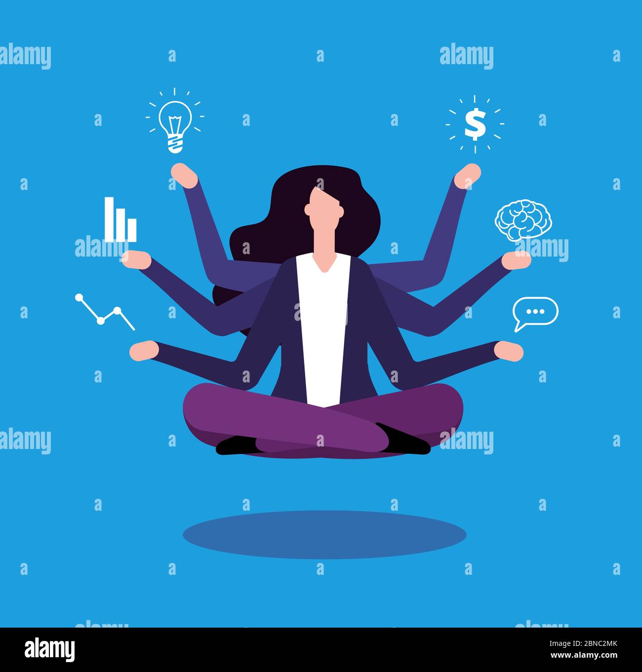 Multitasking businesswoman. Office manager administrator doind ...