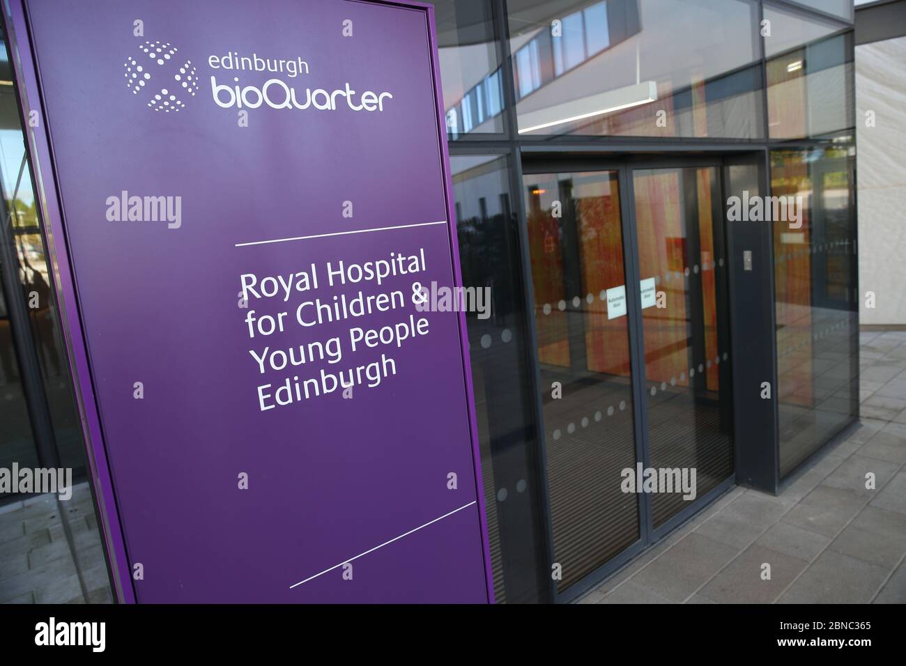The entrance to the the Royal Hospital for Children and Young People ...