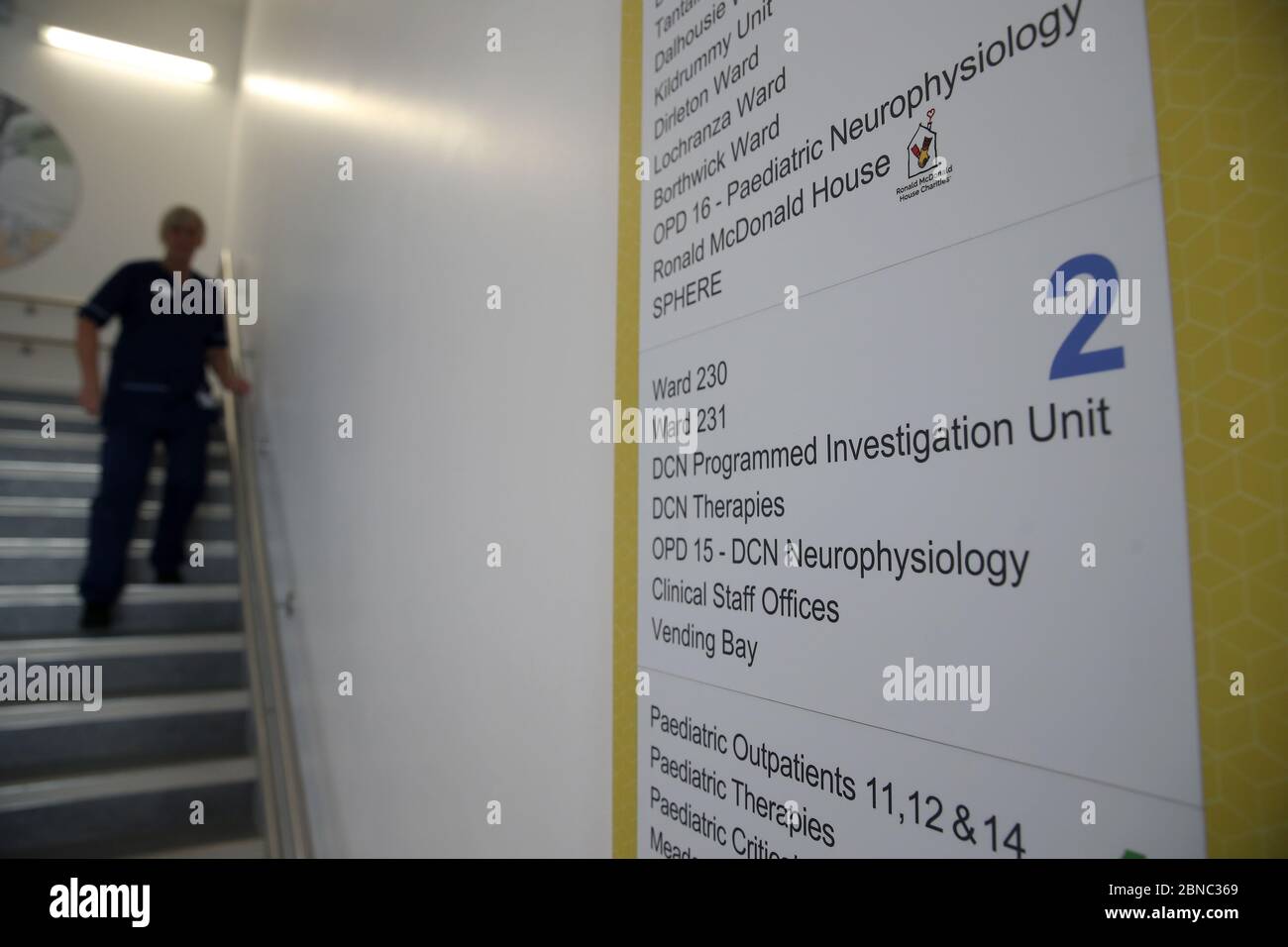 Signs at NHS Lothians' Department of Clinical Neurosciences (DCN) which ...