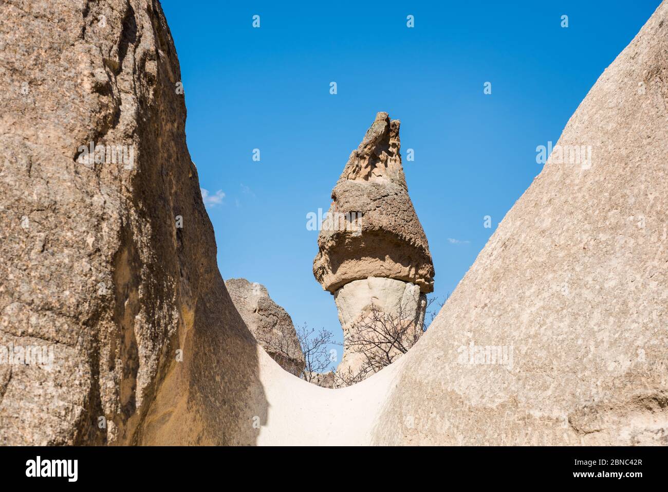 Fairy chimneys in the Pasabag velley or Monks Valley, with Highly ...
