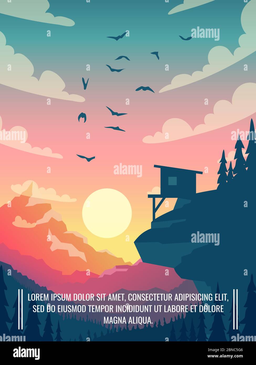 Scenic landscape in peak Stock Vector Images - Alamy