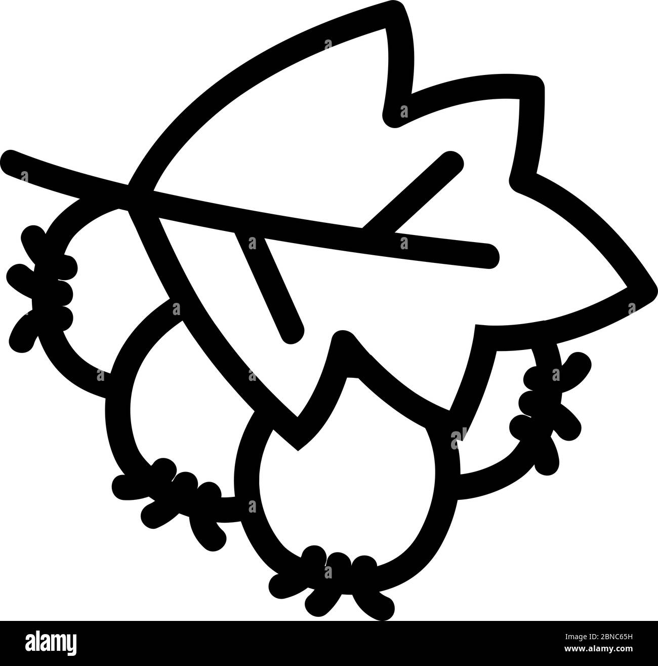 leaf covered hawthorn berries icon vector outline illustration Stock ...