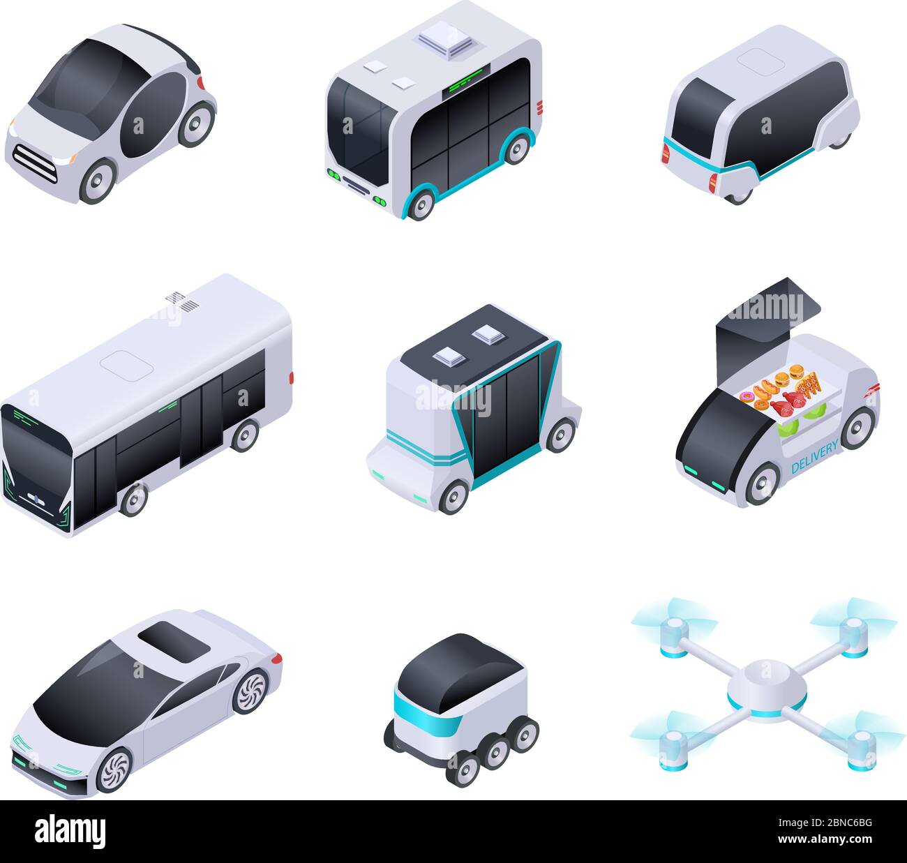 Driverless cars. Future smart vehicles. Unmanned city transport ...
