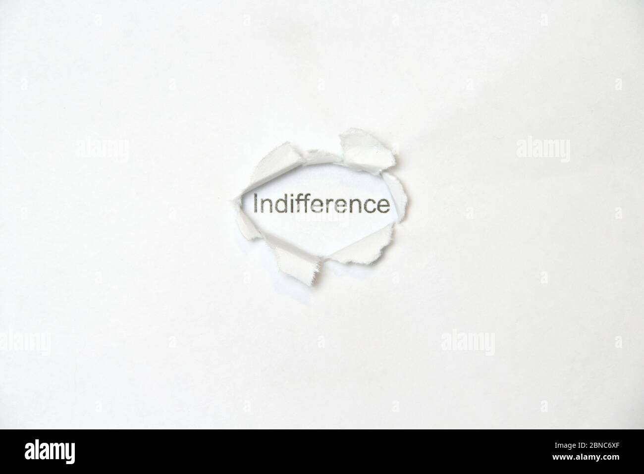 Word indifference on white isolated background, the inscription through ...