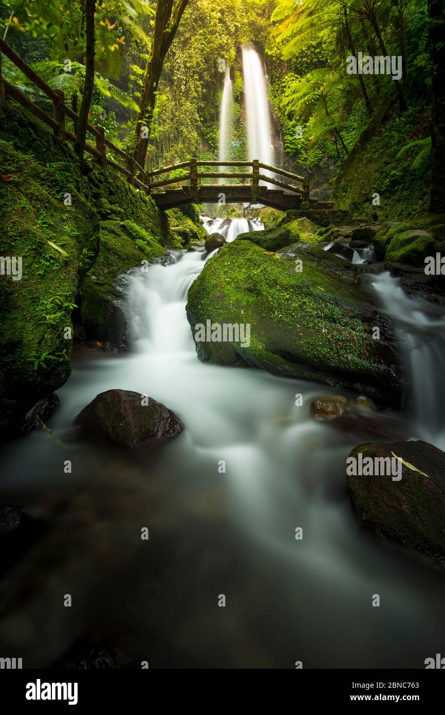 jumog waterfall center java indonesia Stock Photo - Alamy