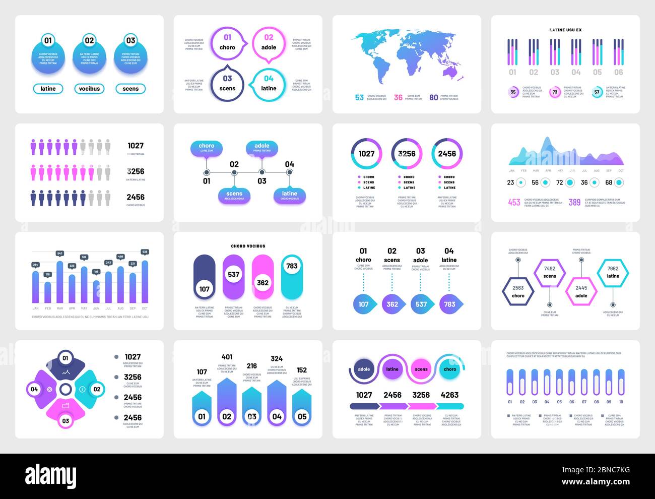 Presentation infographic elements. Graphs charts corporate report ...