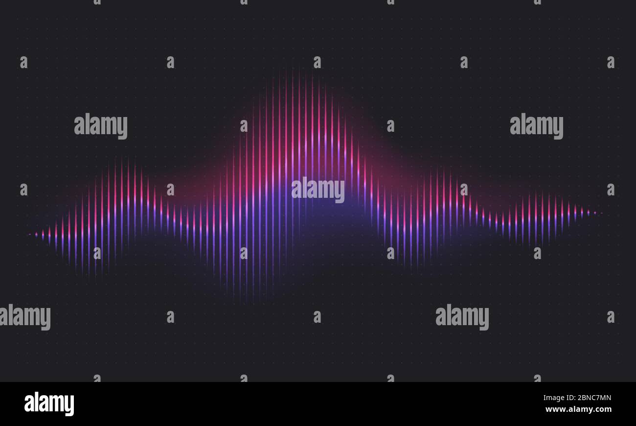 Abstract sound wave. Voice digital waveform, volume voice technology ...