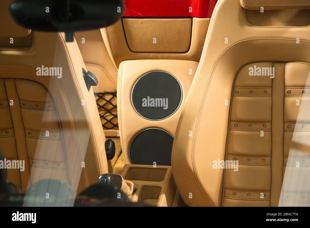 Beige interior decoration of a luxury car Stock Photo - Alamy