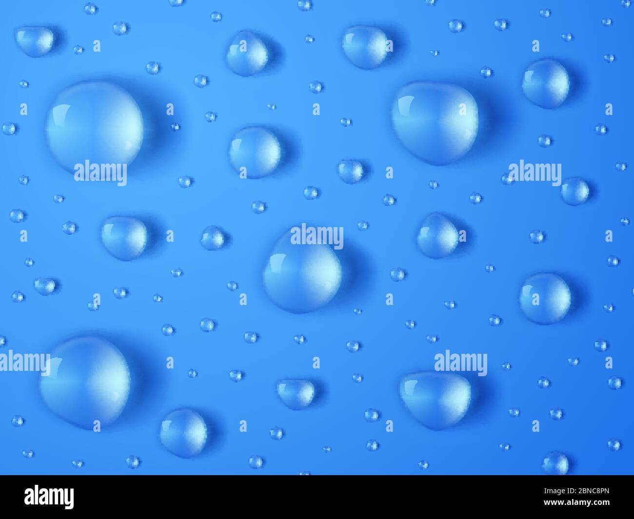 Realistic water drop. Rain droplet splashes, transparent teardrops ...